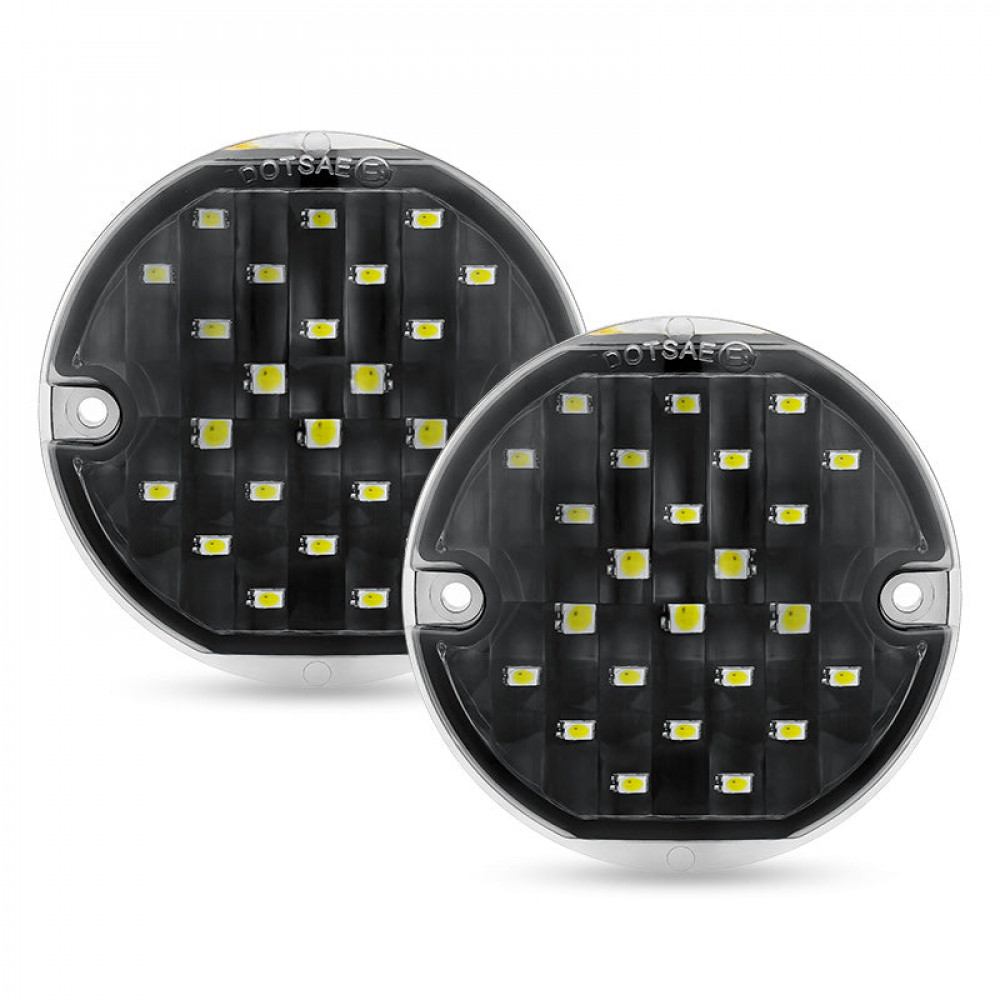 3 1/4" led front turn signal lights & red emark dot rear led turn ...