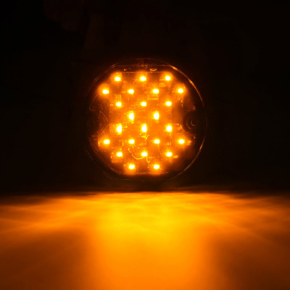 3 1/4" led front turn signal lights & red emark dot rear led turn ...