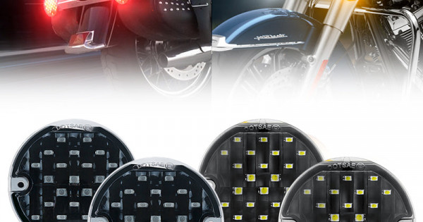 3 1/4" led front turn signal lights & red emark dot rear led turn ...