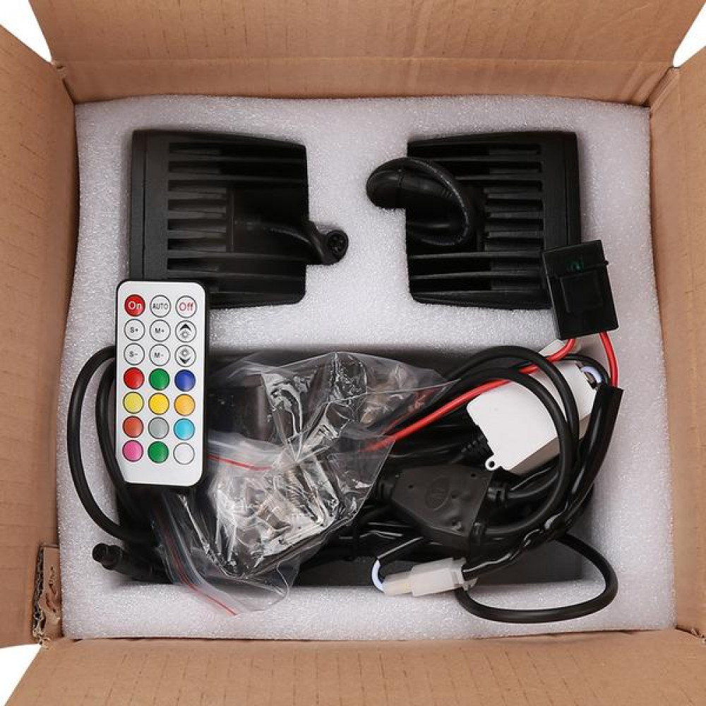 3" 18w square led pods work light bars with rgb halo for off-road truck ...