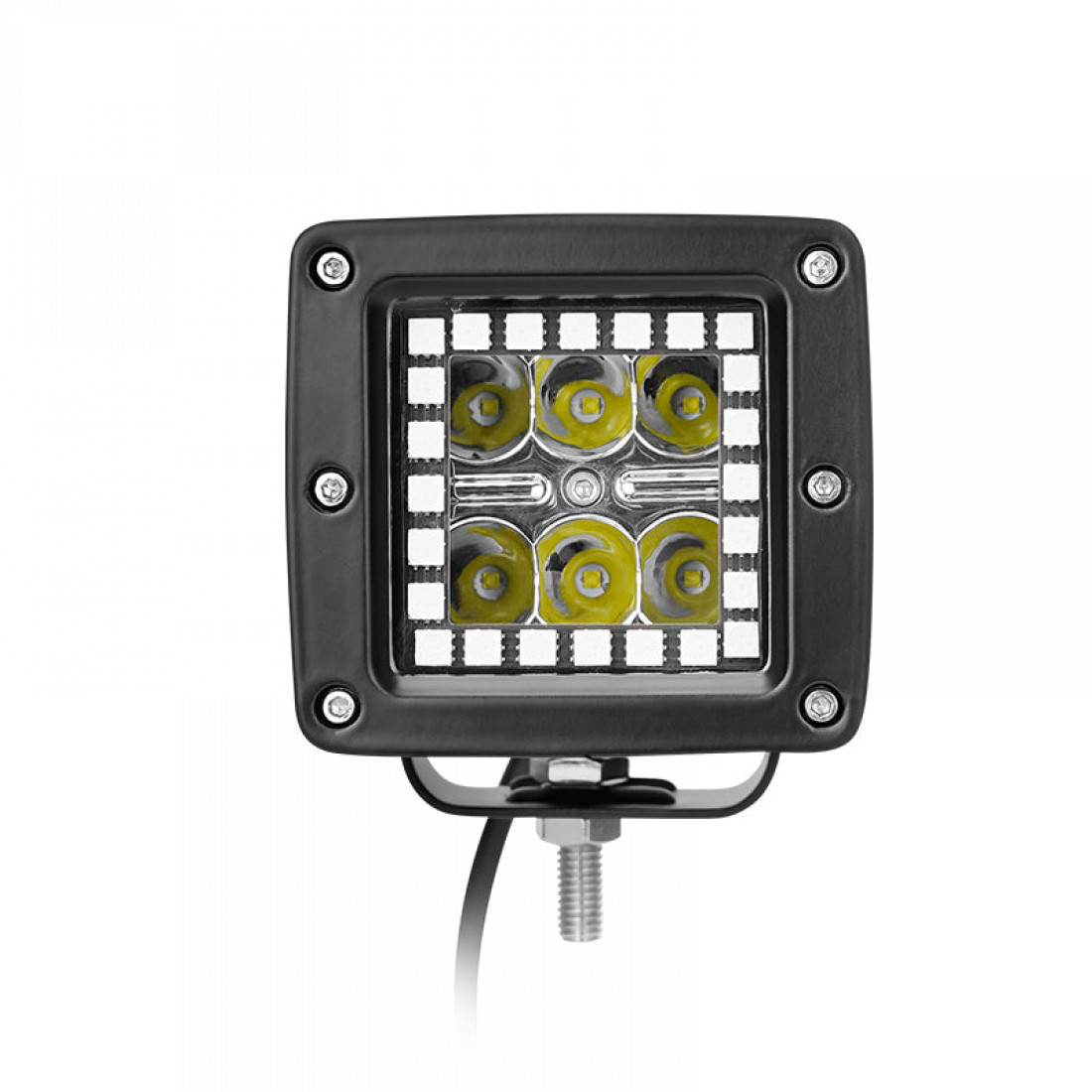 3" rgb halo square led work light with bracket for 2014-later toyota ...