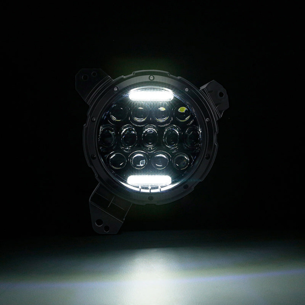 7" 75w cree led headlight drl hi/lo beam + 9 inch headlight brackets ...