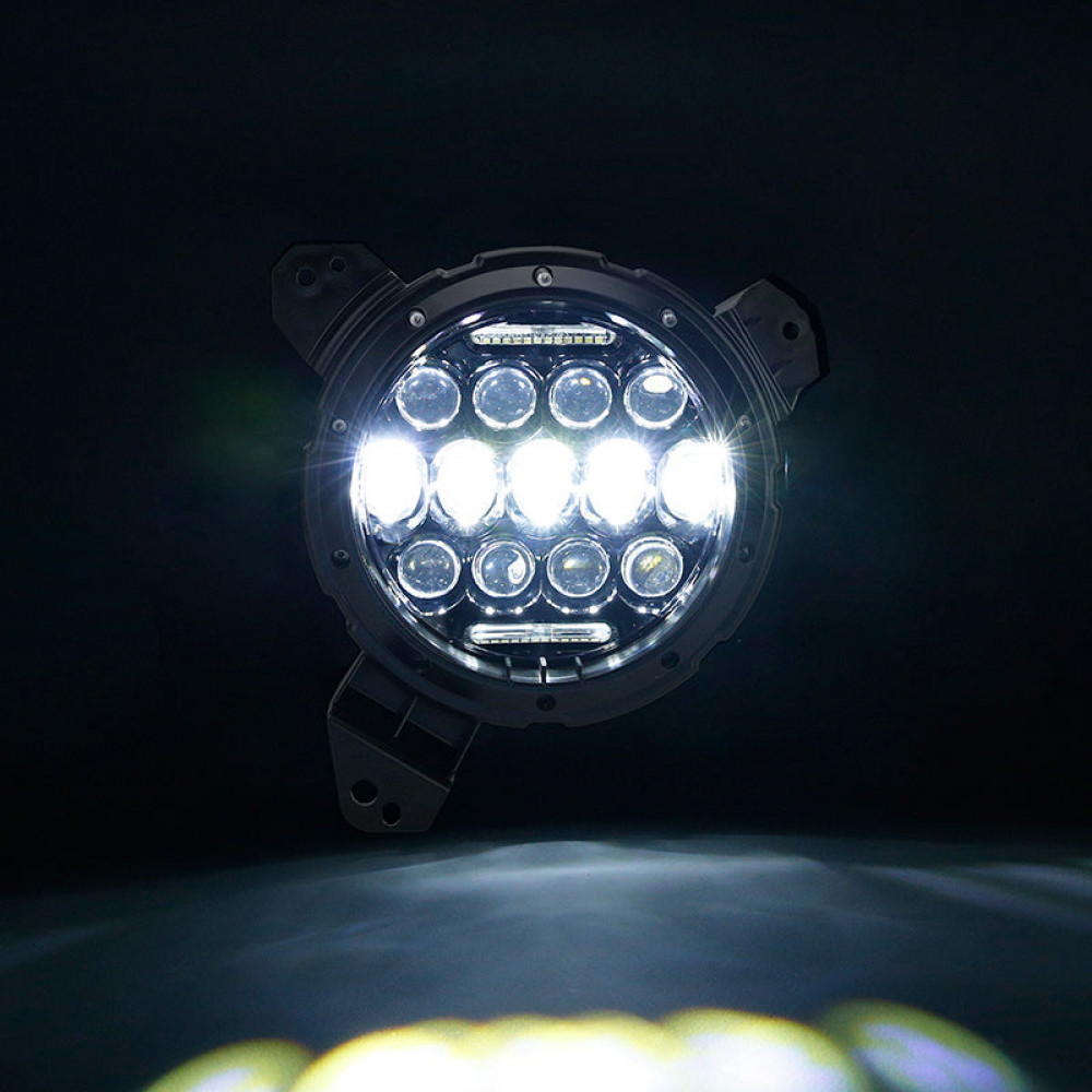 7" 75w cree led headlight drl hi/lo beam + 9 inch headlight brackets ...