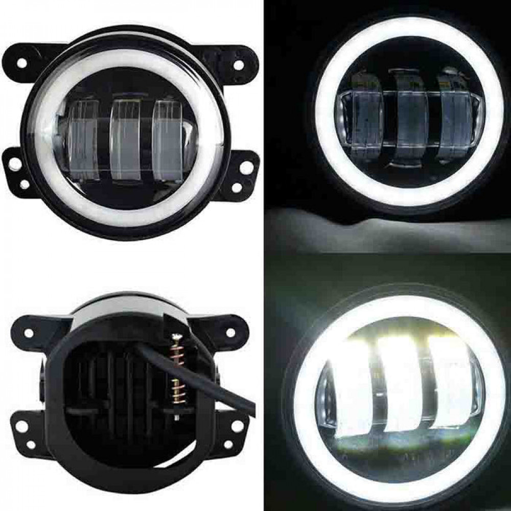 lightning style 7" led headlights with turn signals & halo fog lights ...