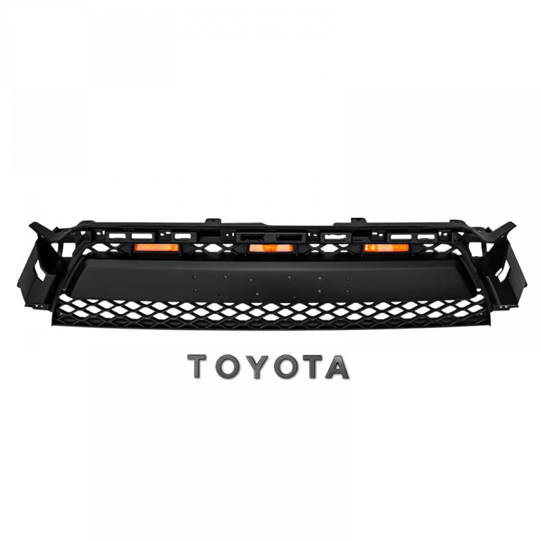 abs black front grill & led raptor lights combo for 2010-2013 toyota ...