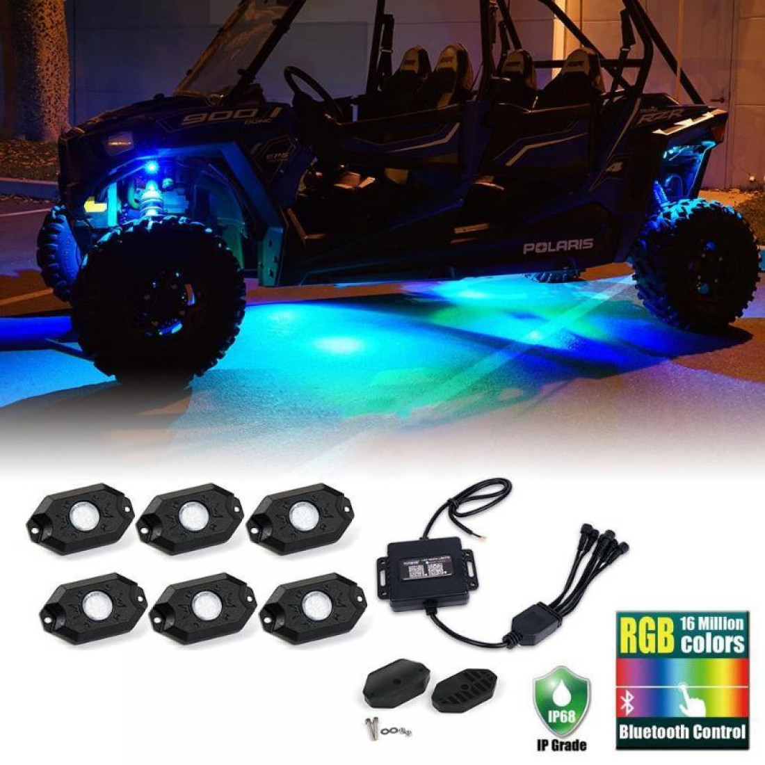 bluetooth multi-color rgb led rock lights - 10263