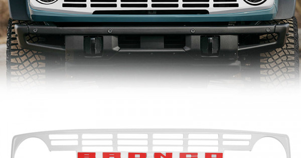 gloss white vintage style front grille with red letter for 2021-later ...