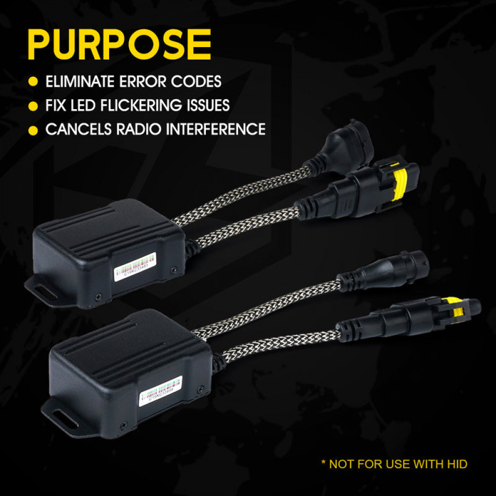 led headlight canbus anti-flicker resistor decoder for h8 h9 h11 (1 ...