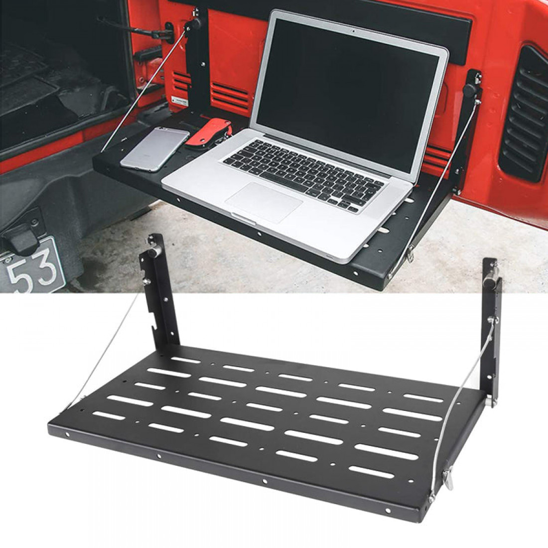 multi-purpose black steel tailgate table for jeep wrangler jk 2007-2018 ...