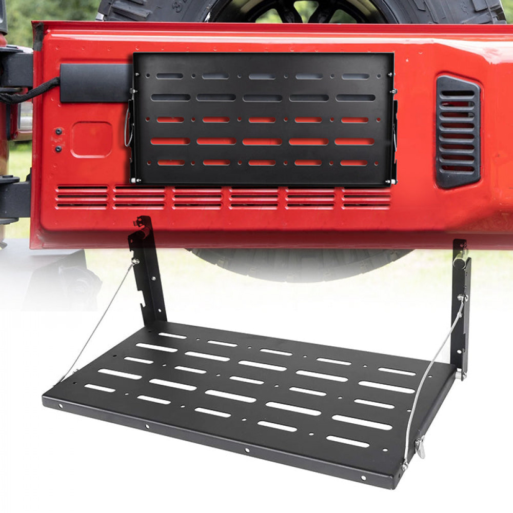 multi-purpose black steel tailgate table for jeep wrangler jk 2007-2018 ...