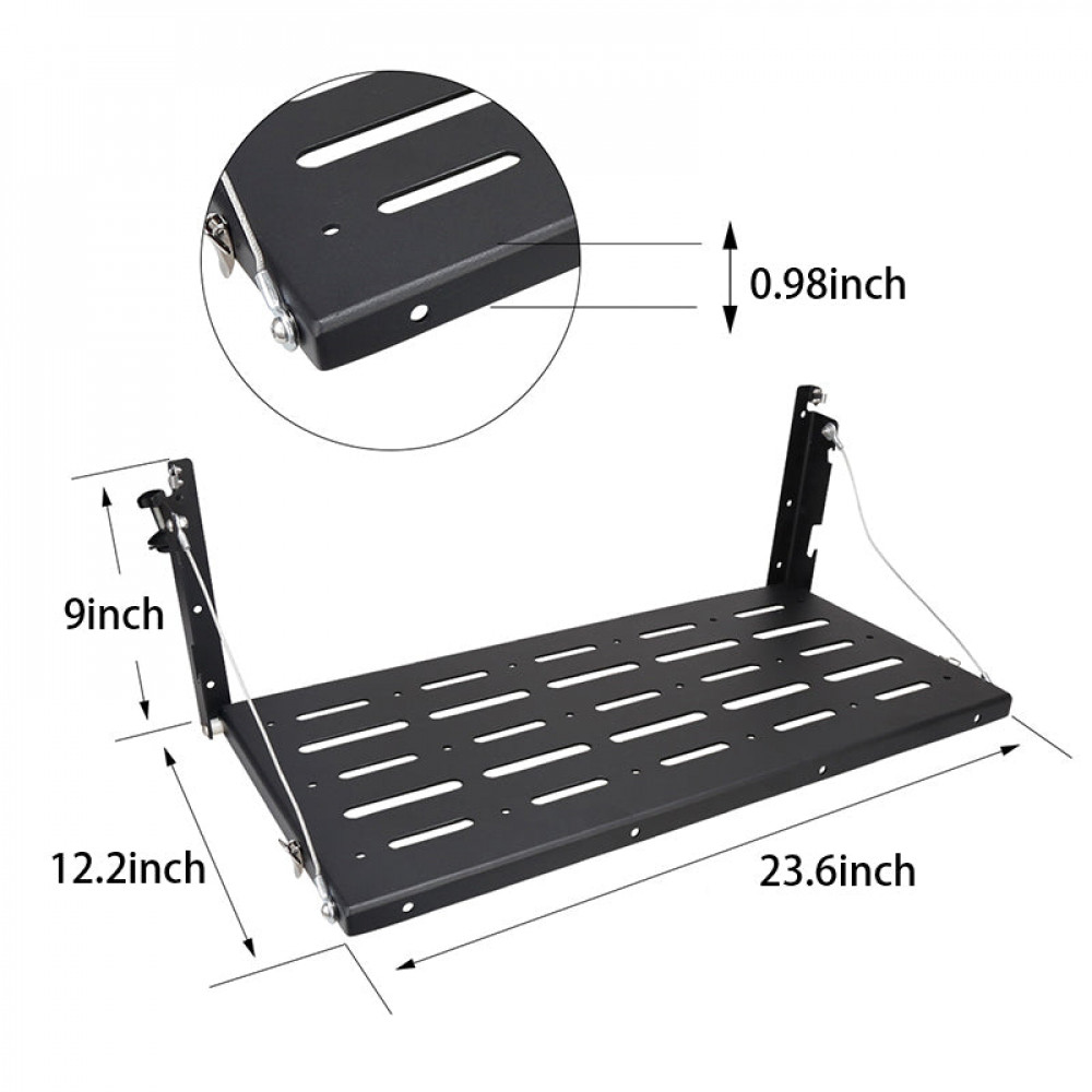 multi-purpose black steel tailgate table for jeep wrangler jk 2007-2018 ...