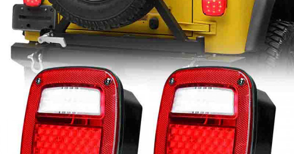 led tail lights for jeep wrangler cj / yj / tj / rubicon - 10182