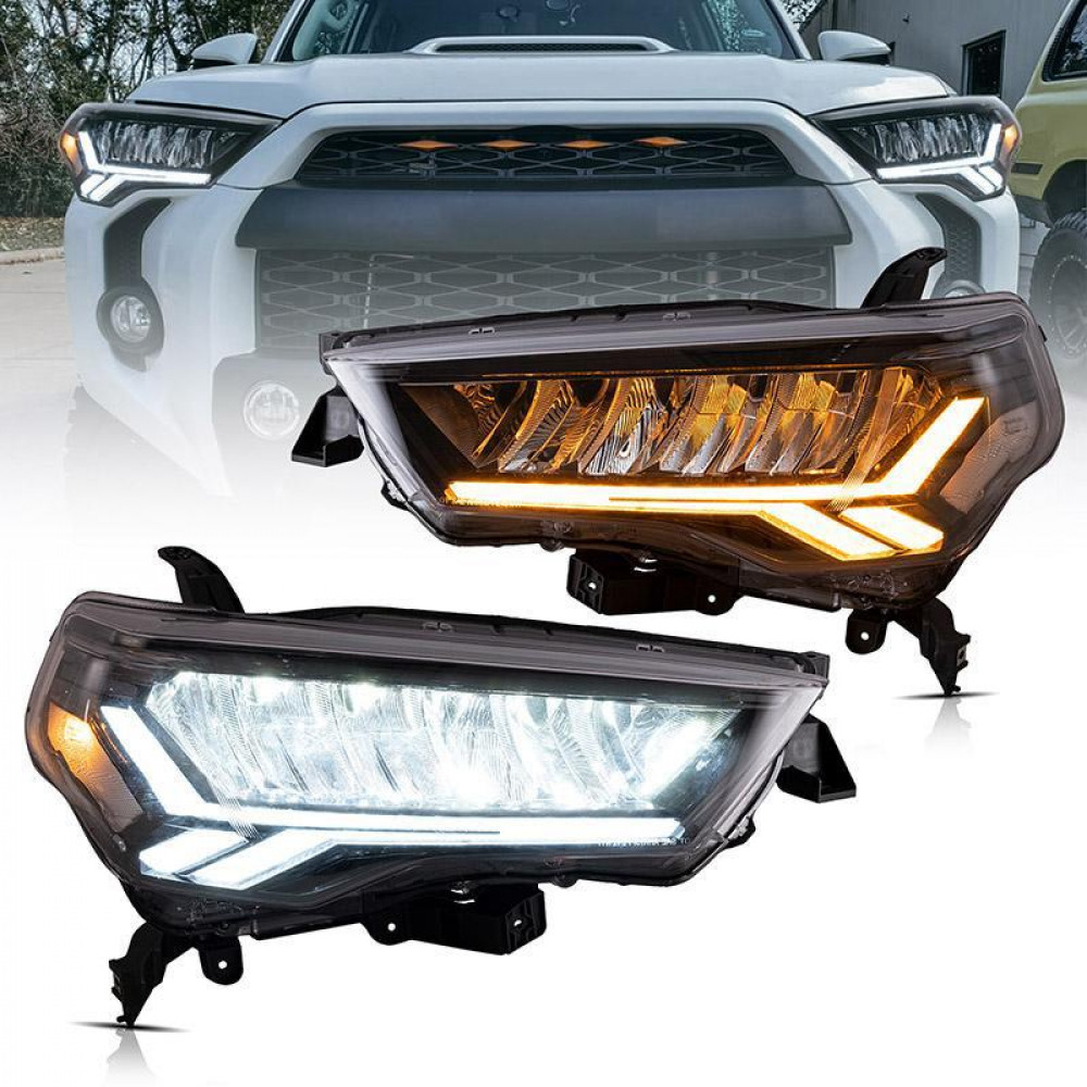 shark teeth style led headlight with dynamic drl for 2014-2023 toyota ...