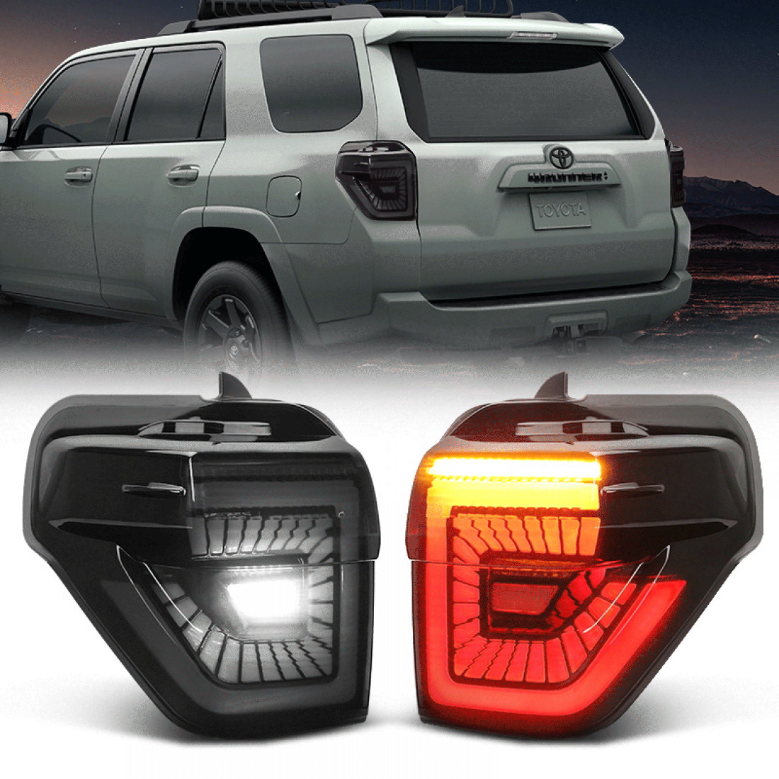 sequential led tail lights assembly for 2014-later toyota 4runner - 10235
