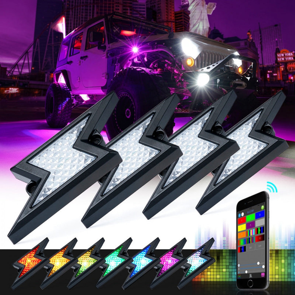 z-style lightning led rgb bluetooth rock lights - 10129